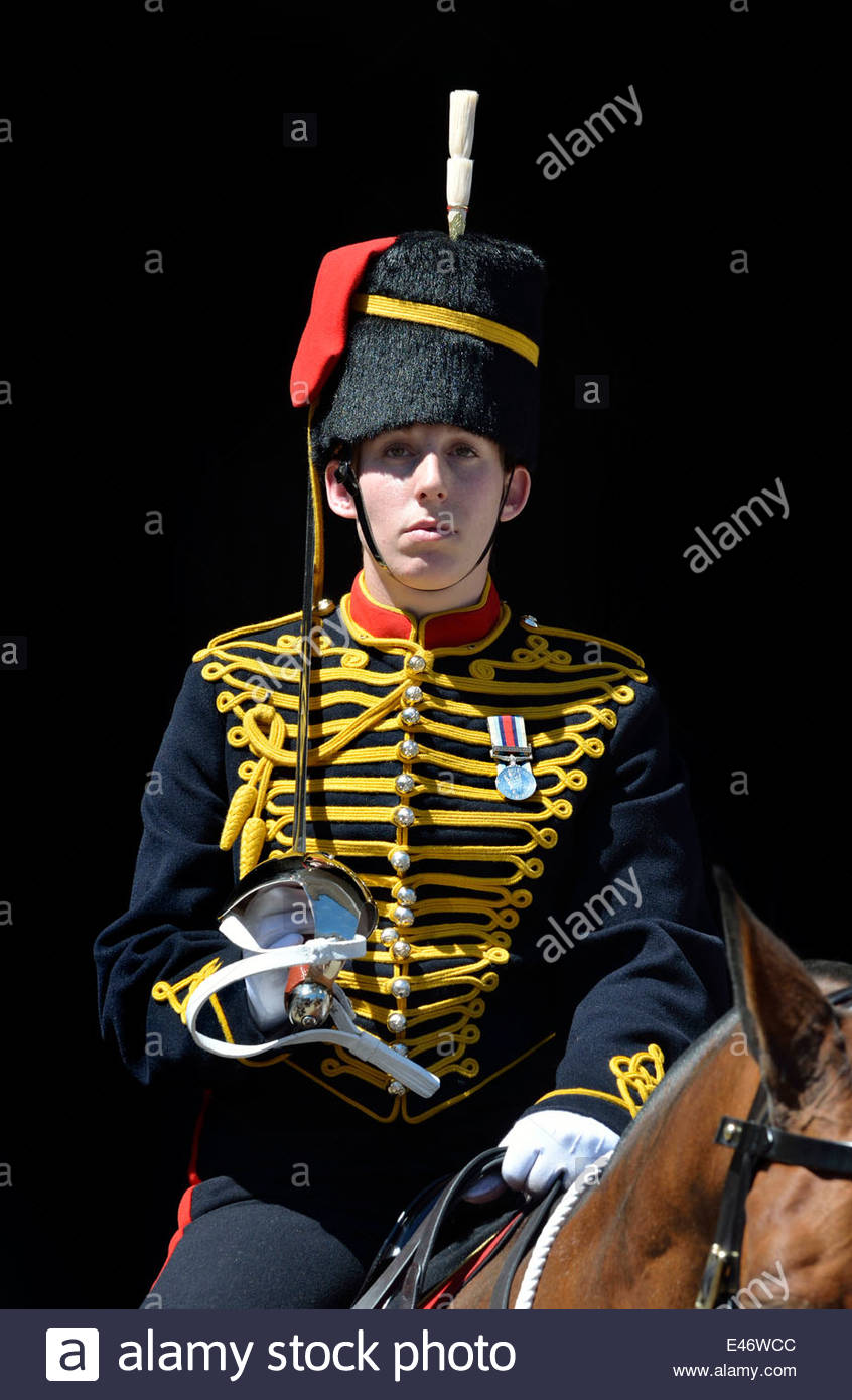 London, England, UK. Soldier of the King's Troop, Royal Horse Stock ...