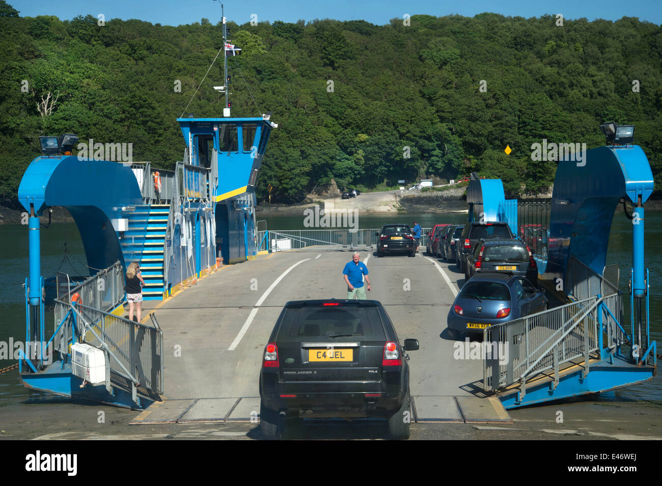 Cornwall. Roseland Peninsular. King Harry ferry , chain ferry ,known as ...