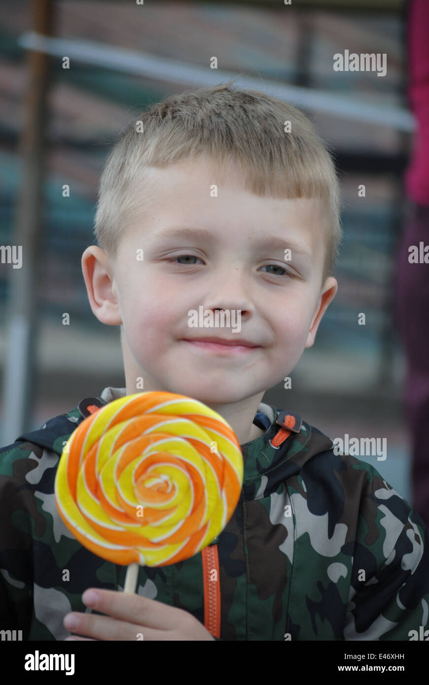 little boy with lolly pop Stock Photo - Alamy