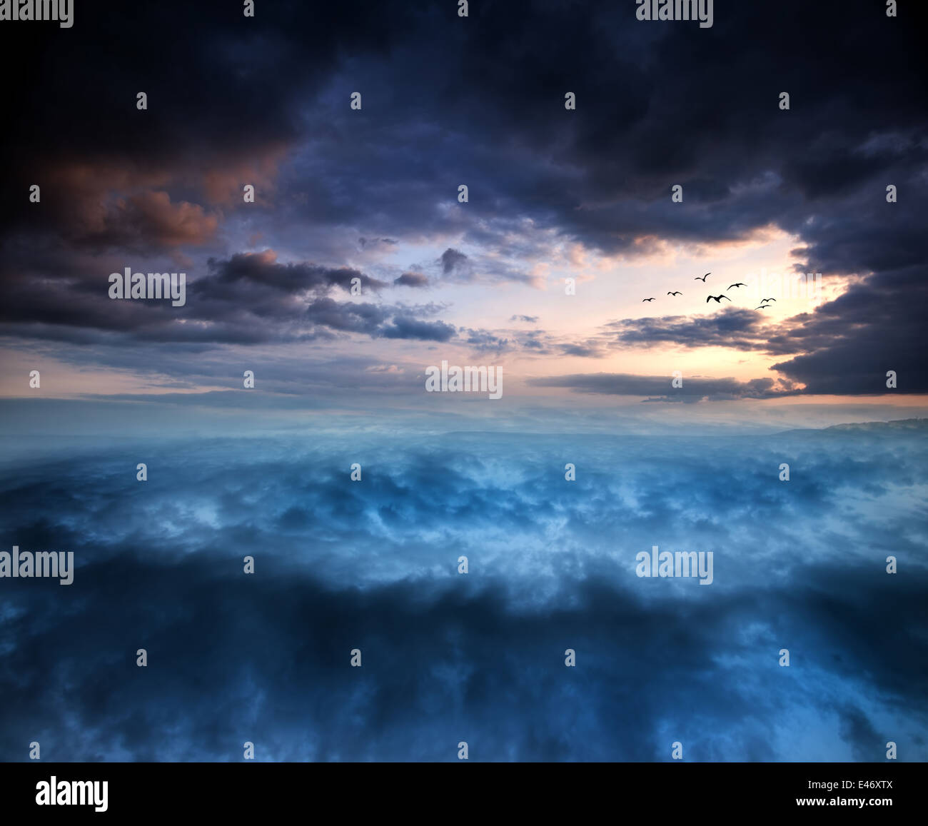 Surreal sunset sky over cloud vortex Stock Photo - Alamy