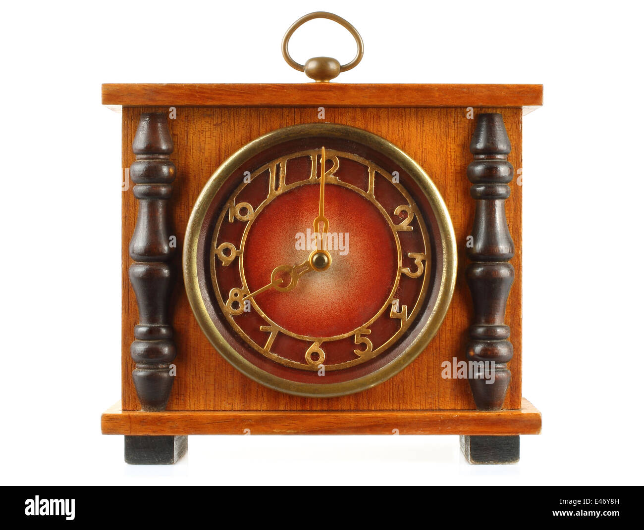 Old clock on white background Stock Photo - Alamy