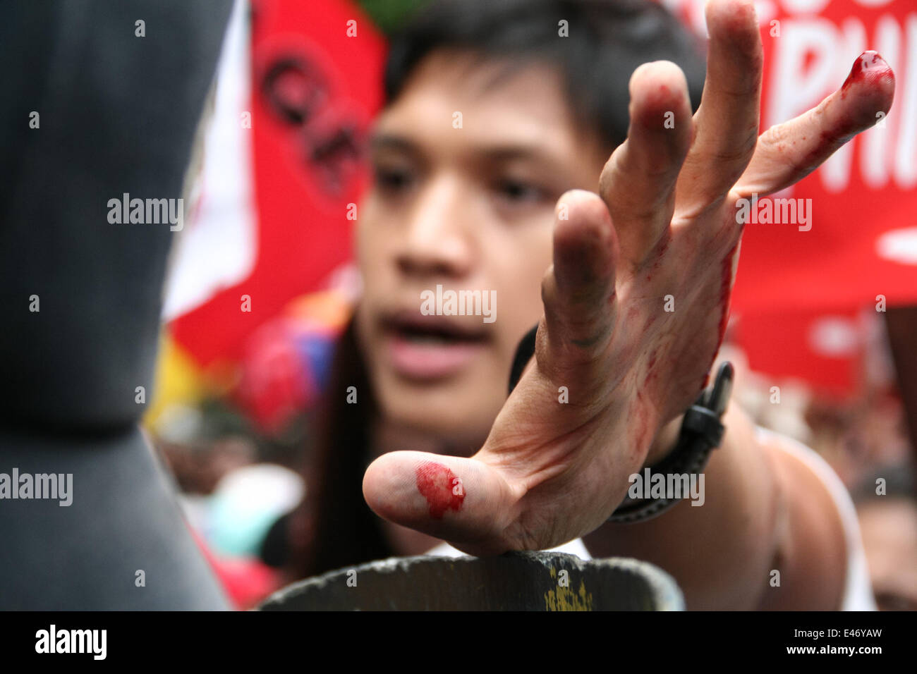 Philippines flag hand on hi-res stock photography and images - Alamy