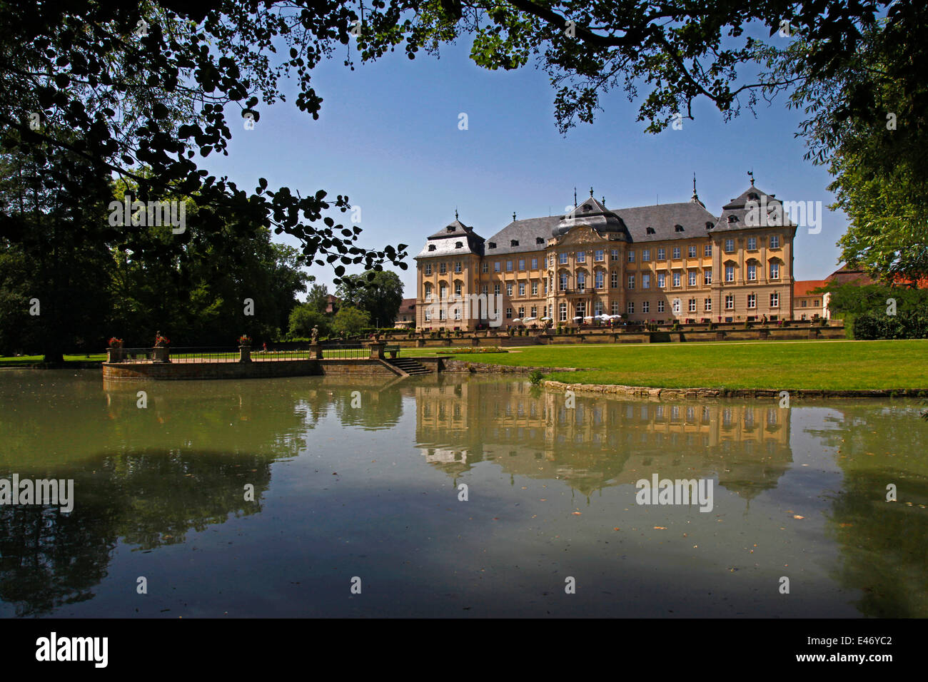 Werneck Castle, gardens, pond, Werneck, Schweinfurt district, Lower ...
