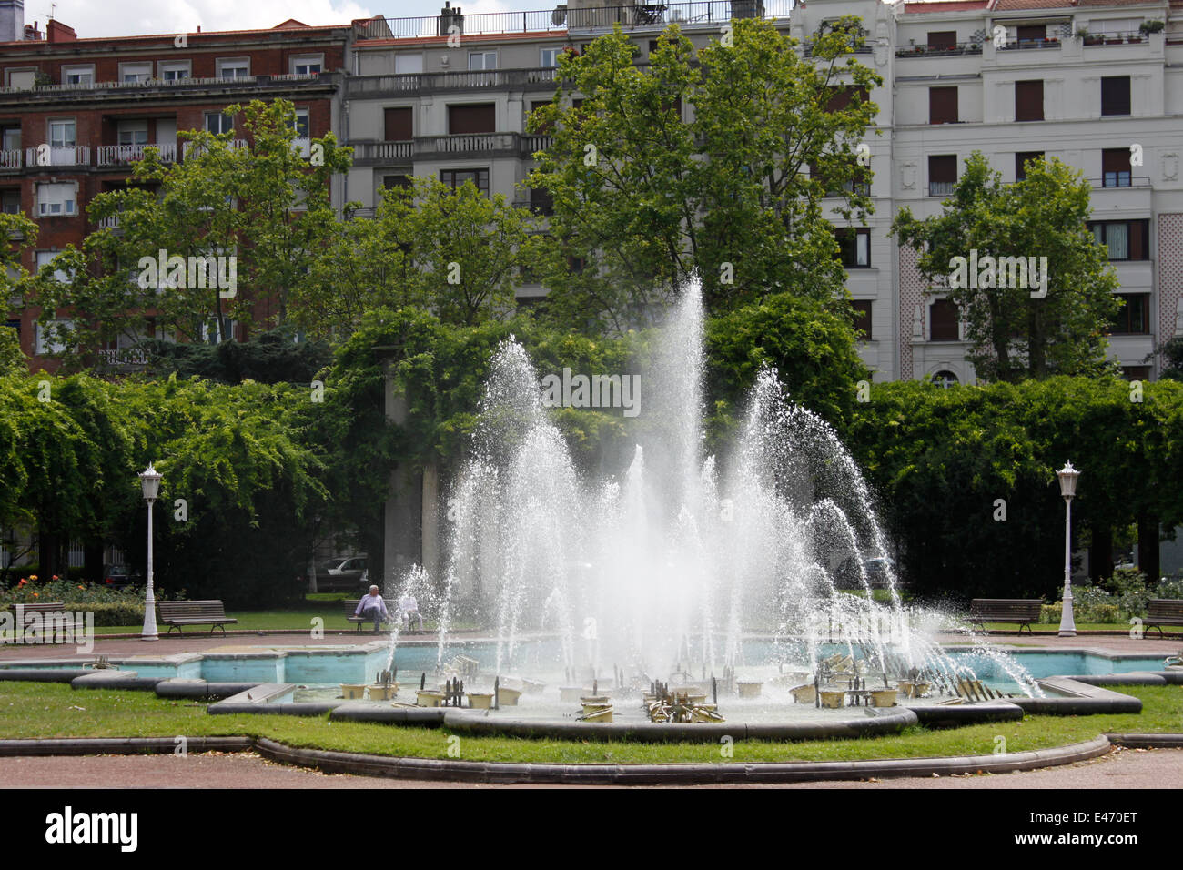 Garden, Grass, Park, Fountain, Water, Bilbao, Bilbo, Biscaye, Basque ...