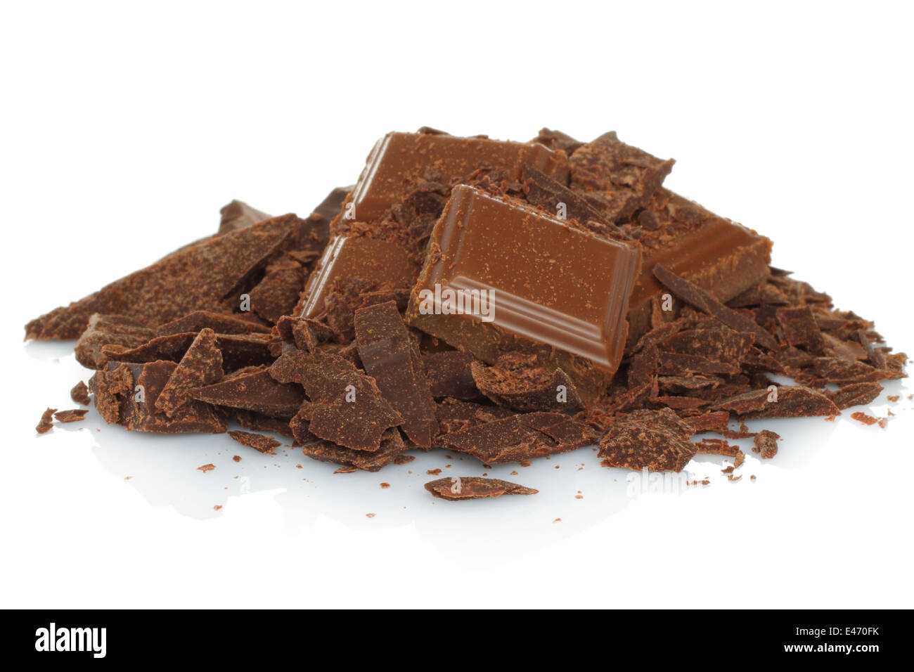 Broken chocolate bar isolated on white background Stock Photo - Alamy