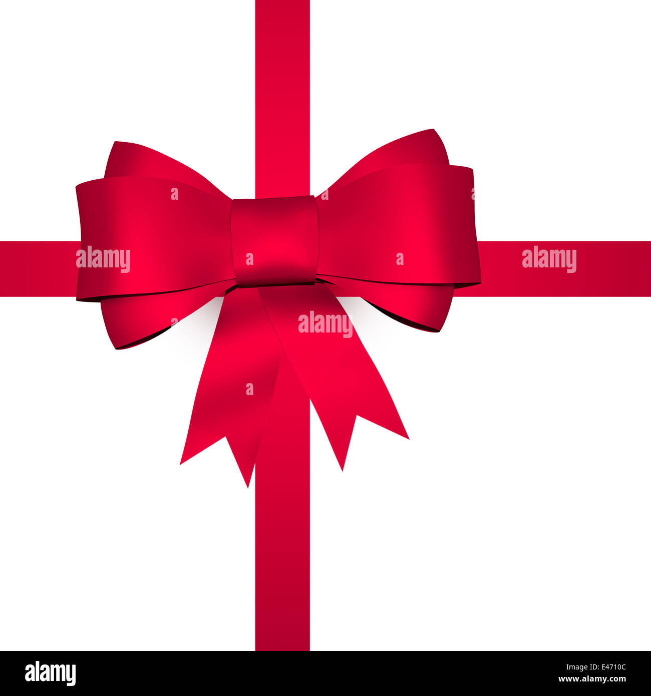 Red shiny bow with ribbon isolated on white background Stock Photo - Alamy