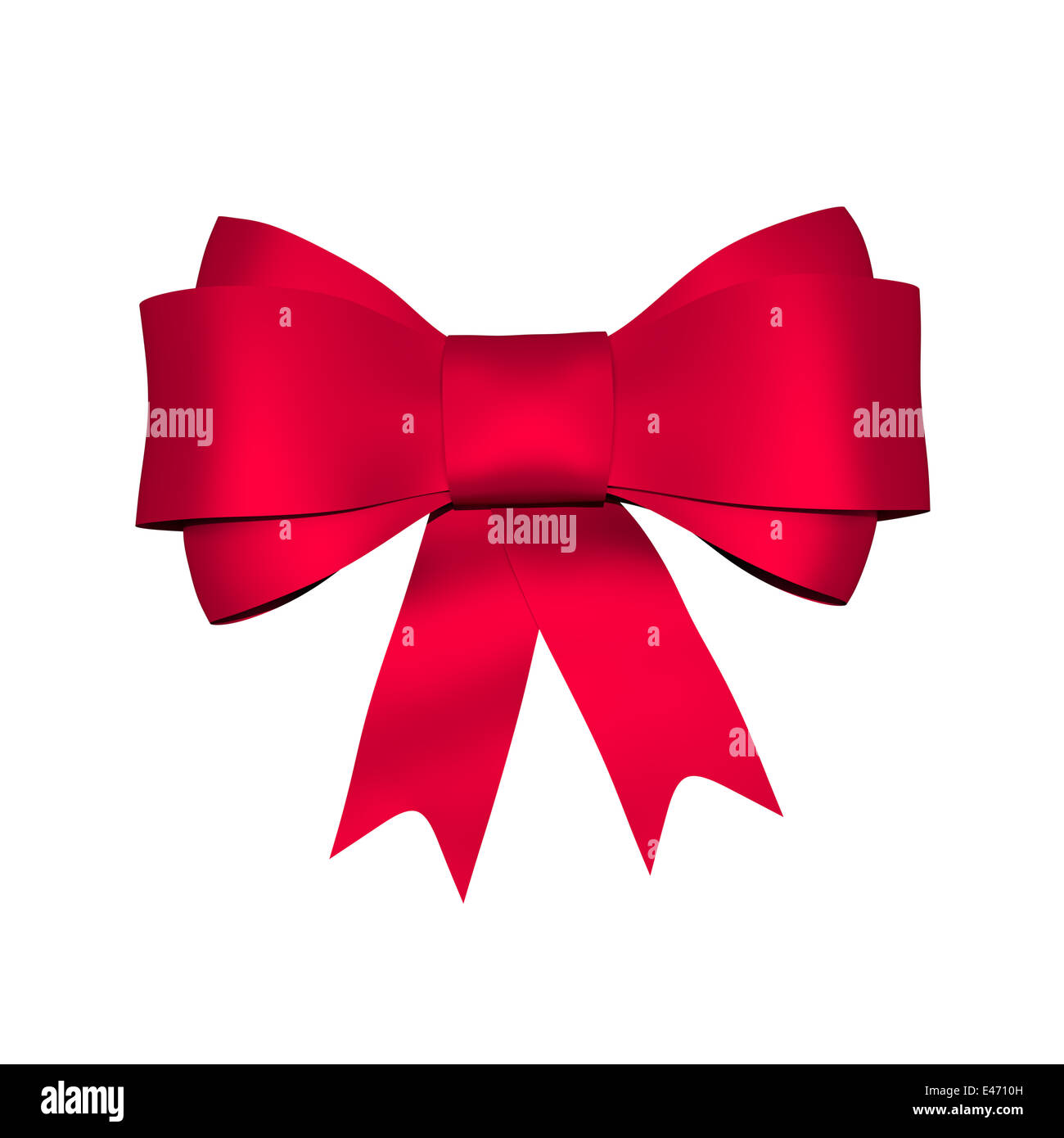 Red shiny bow - isolated on white background Stock Photo - Alamy