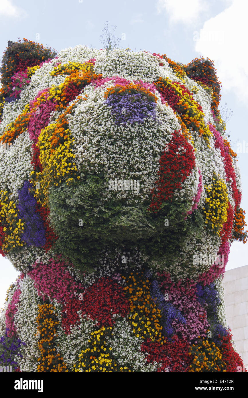 Colored flowers, Guggenheim museum, Bilbao, Bilbo, Biscaye, Basque ...