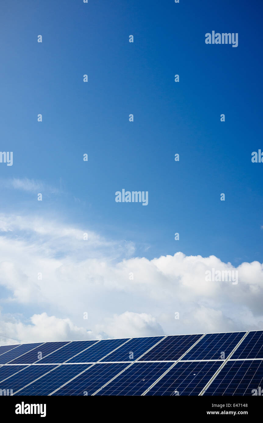Photovoltaic Panels at a solar energy farm in Cornwall harnessing power ...