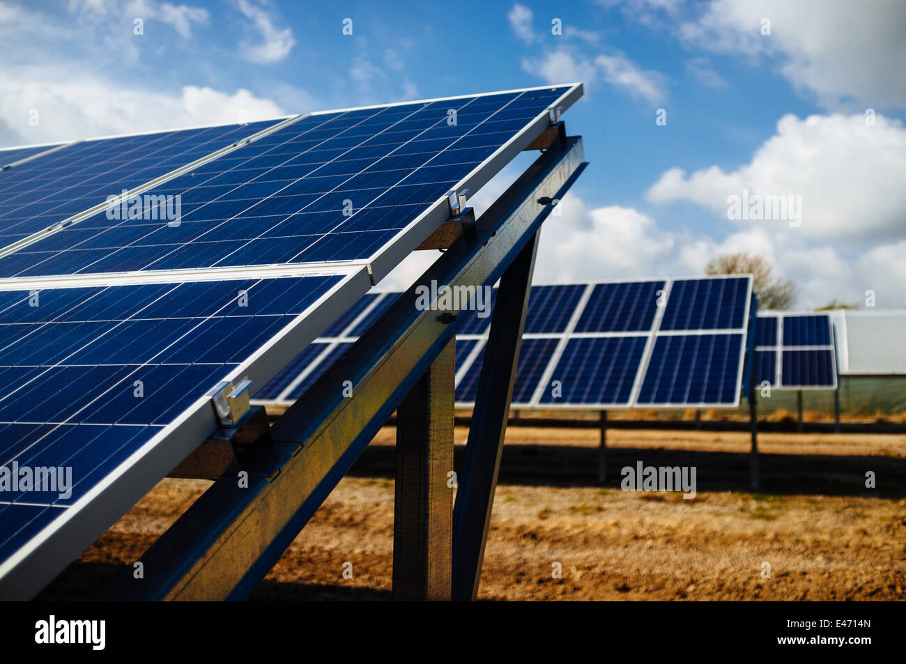 Photovoltaic Panels at a solar energy farm in Cornwall harnessing power ...