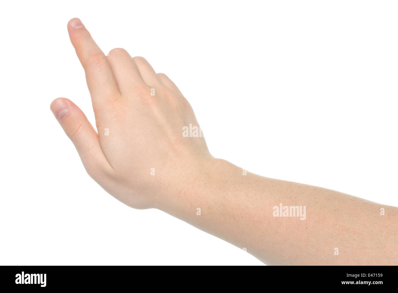 Man hand on white background Stock Photo - Alamy
