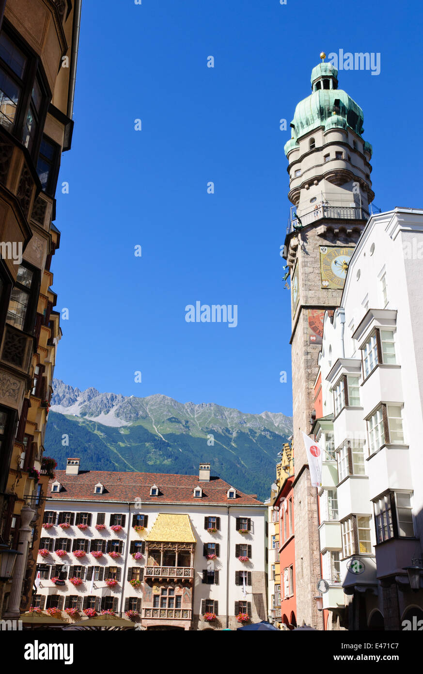 The Stadtturm and Cityscape of Innsbruck in Austria Stock Photo - Alamy