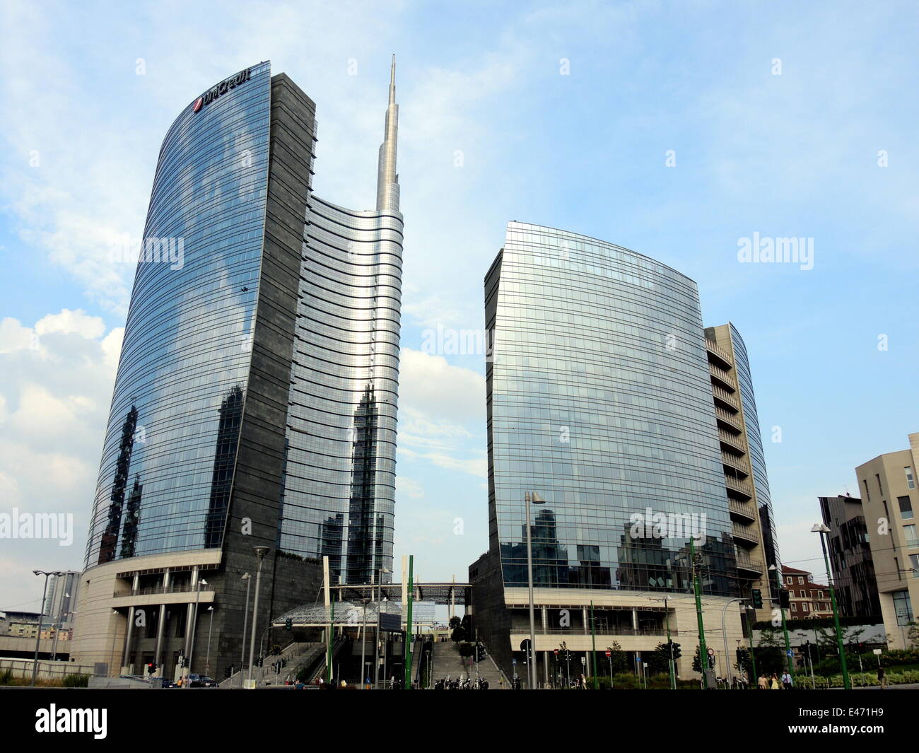 The Unicredit tower (l), highest building in Italy (231m) is part of ...