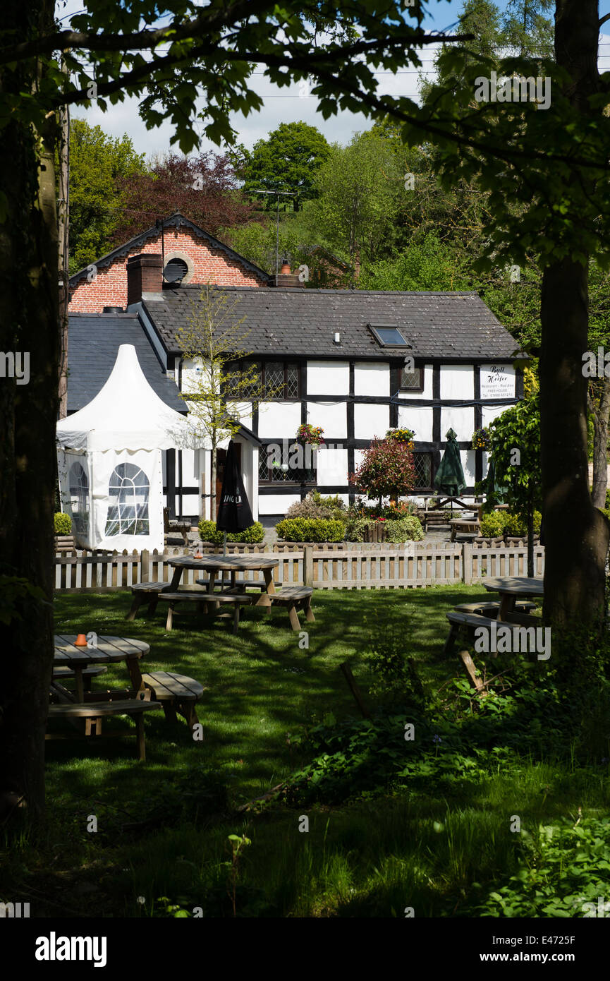 The Bull and Heifer pub restaurant at Bettws Cedewain village, Powys ...