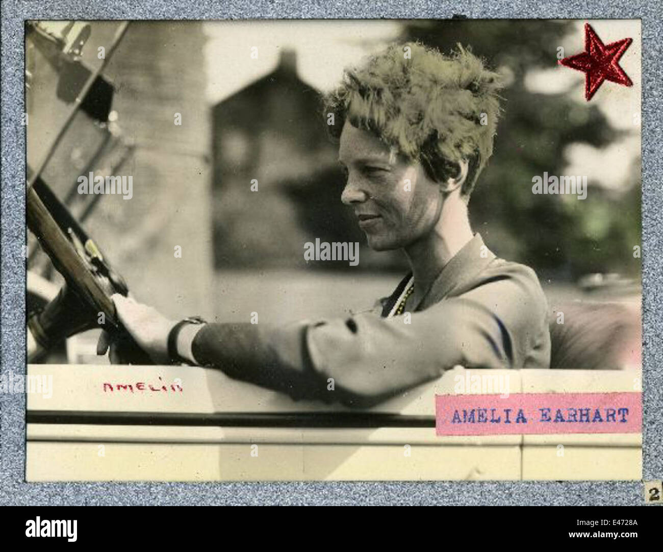 This image celebrates Amelia Earhart, a pioneering aviator who made ...