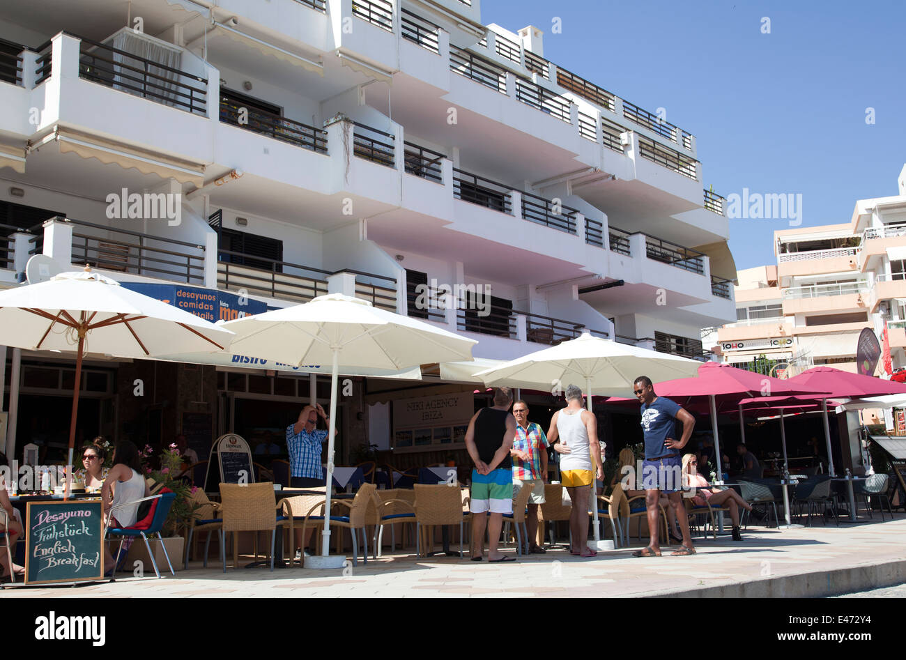 People on Figueretas Beach in Ibiza, Spain Stock Photo - Alamy