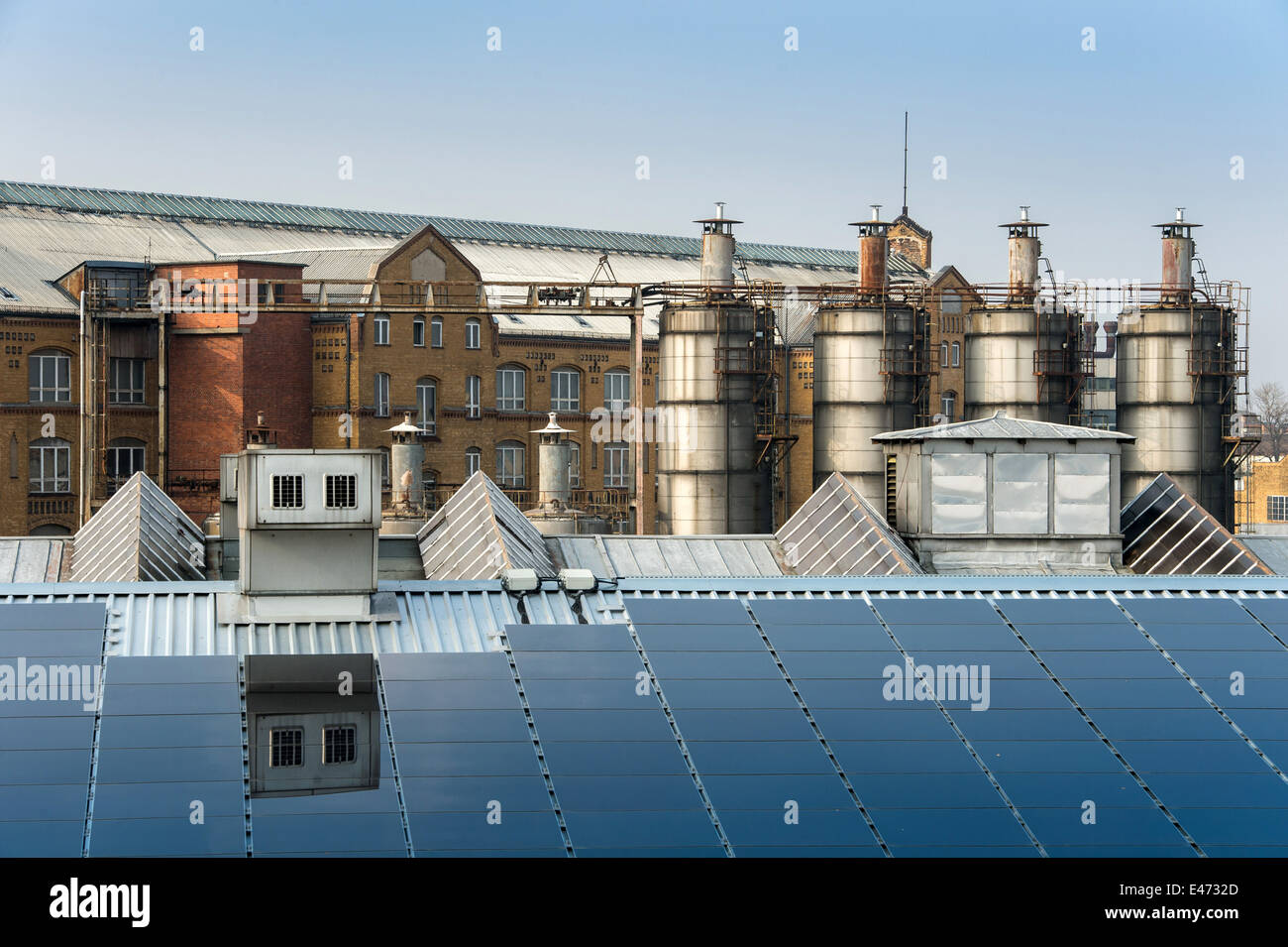 Berlin, Germany, industrial building at the HTW Berlin with solar roof ...