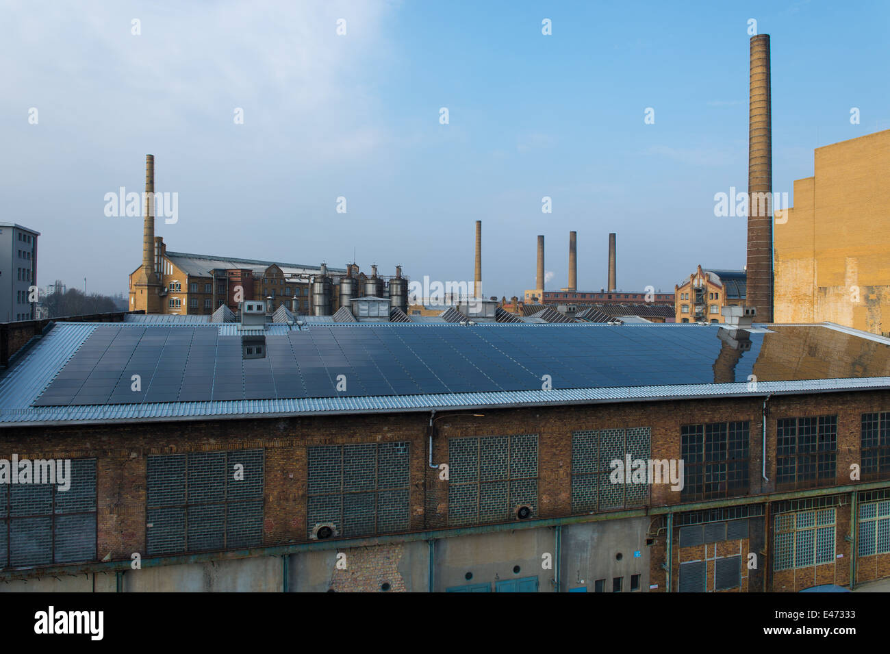 Berlin, Germany, industrial building at the HTW Berlin with solar roof ...
