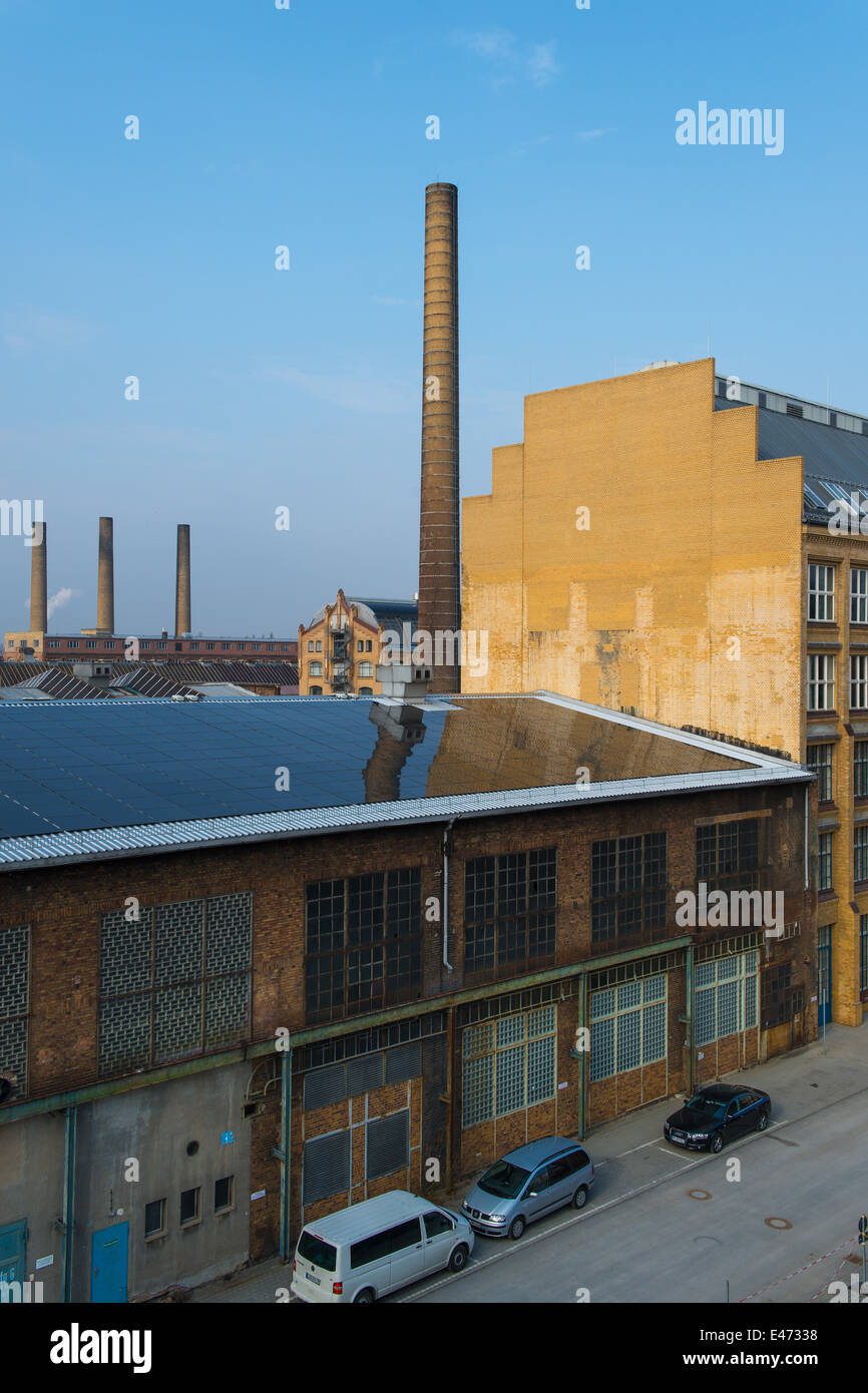 Berlin, Germany, industrial building at the HTW Berlin with solar roof ...