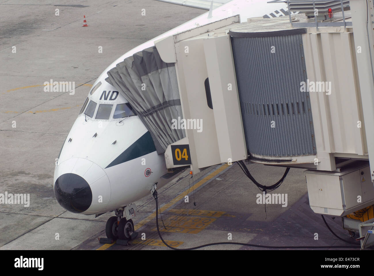 airport of Milan Linate (Italy), Alitalia airliner Stock Photo - Alamy
