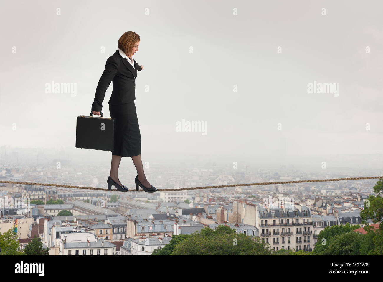 Balancing tightrope hi-res stock photography and images - Alamy