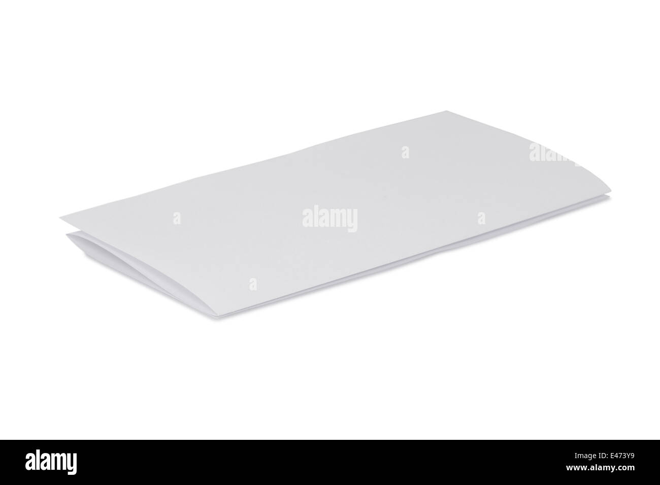 Folded sheet of white paper isolated on white background Stock Photo ...