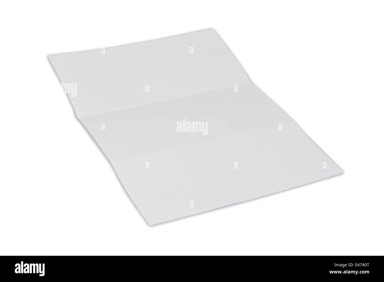 Folded sheet of white paper isolated on white background Stock Photo ...
