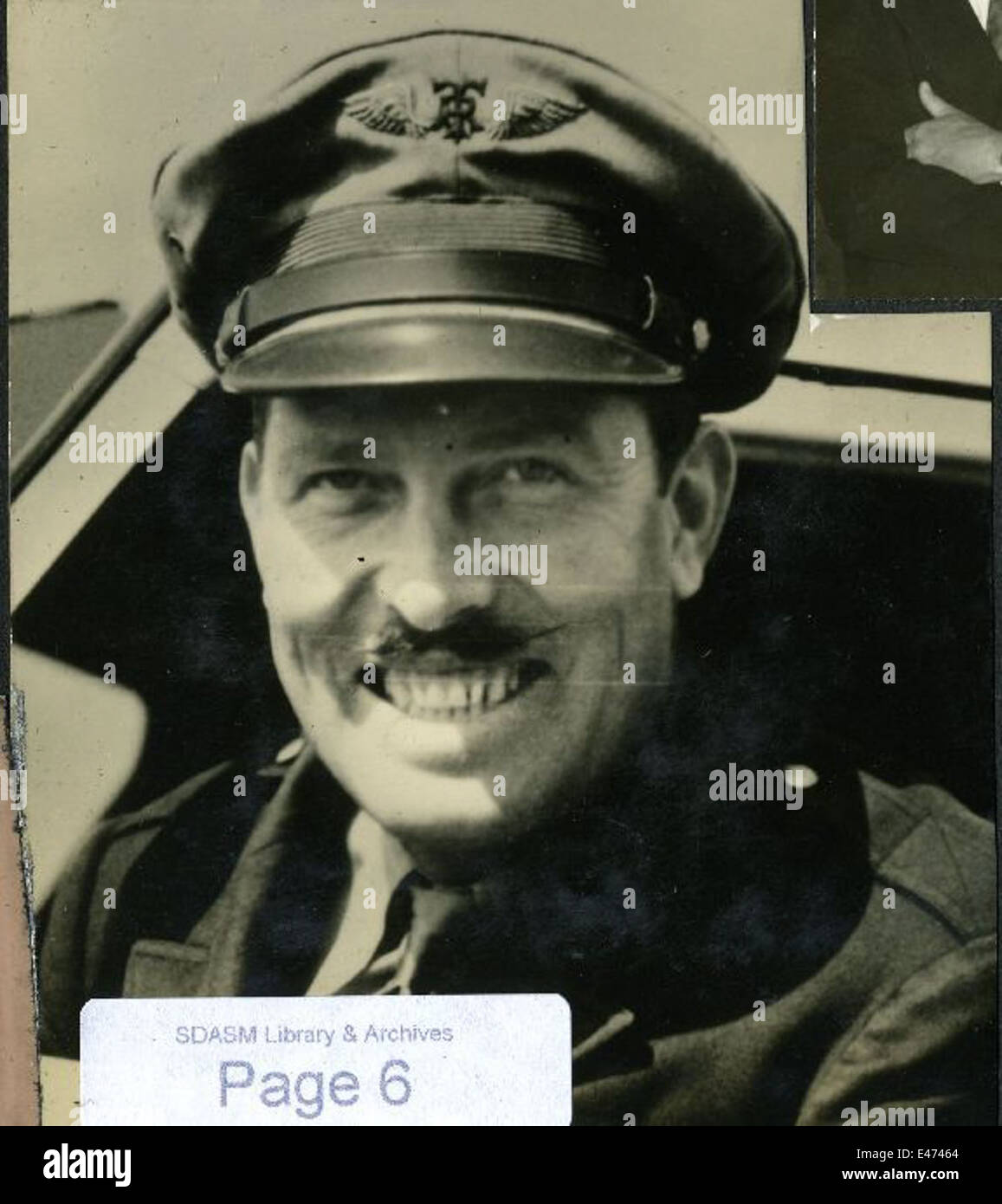 Roscoe Turner, a pioneering aviator, captured in a photograph ...
