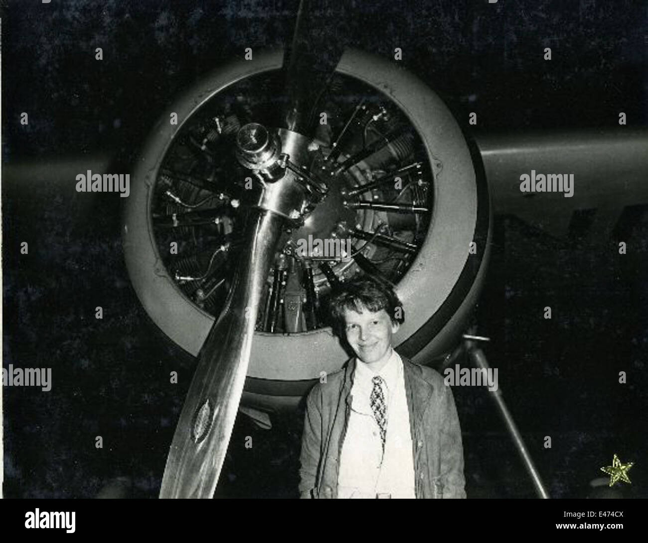 This image depicts Amelia Earhart, one of the most famous aviators in ...