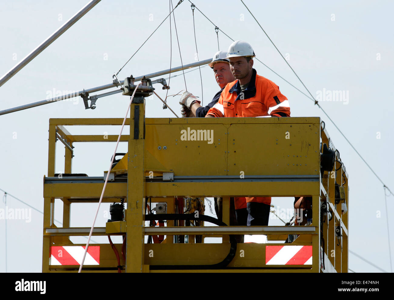 Overhead line installation Stock Photo - Alamy
