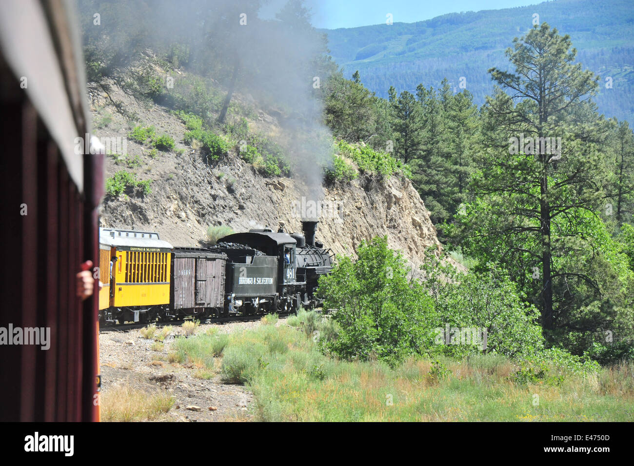 The Durango and Silverton railway line running through the San Juan ...