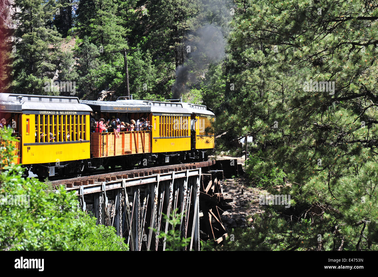 The Durango and Silverton railway line running through the San Juan ...
