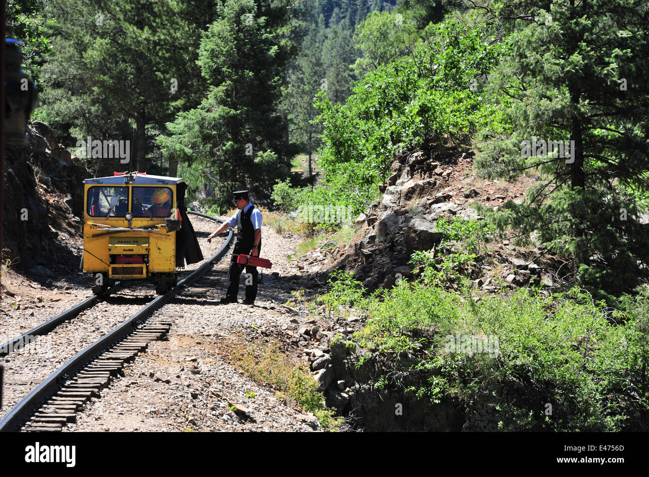 The Durango and Silverton railway line running through the San Juan ...