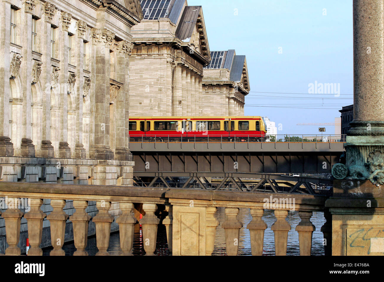 Train between Bode and Pergamon Museum Stock Photo - Alamy