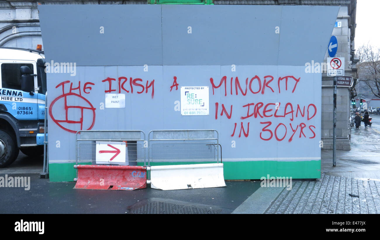 Image of graffiti with the words 'The Irish A Minority in Ireland in 30 ...