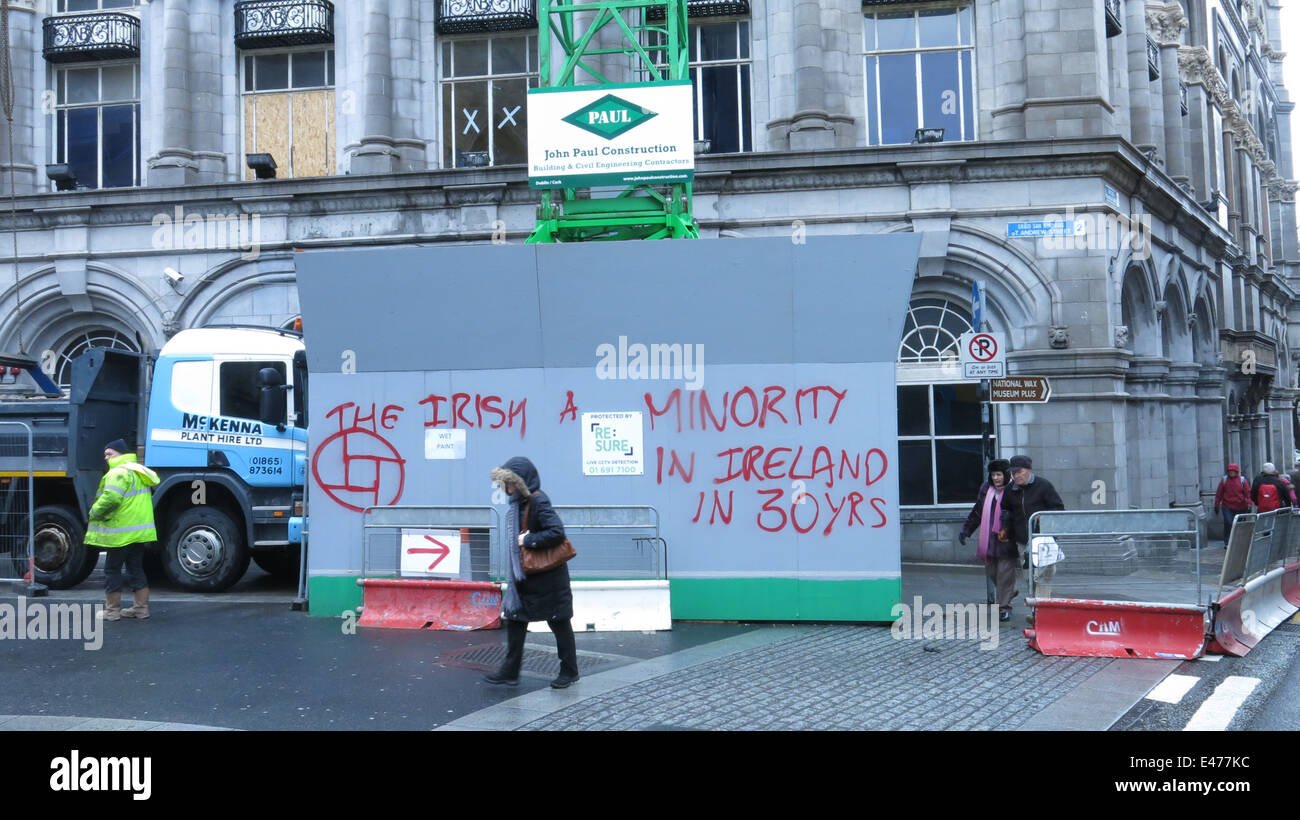Image of graffiti with the words 'The Irish A Minority in Ireland in 30 ...