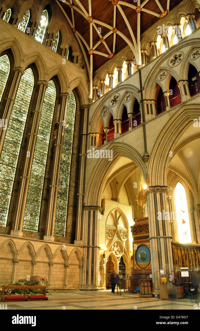 York Minster interior UK Five sisters window Stock Photo - Alamy