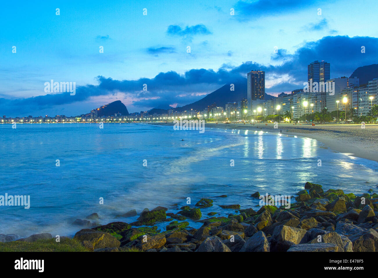 Copacabana beach rio sunset hi-res stock photography and images - Alamy