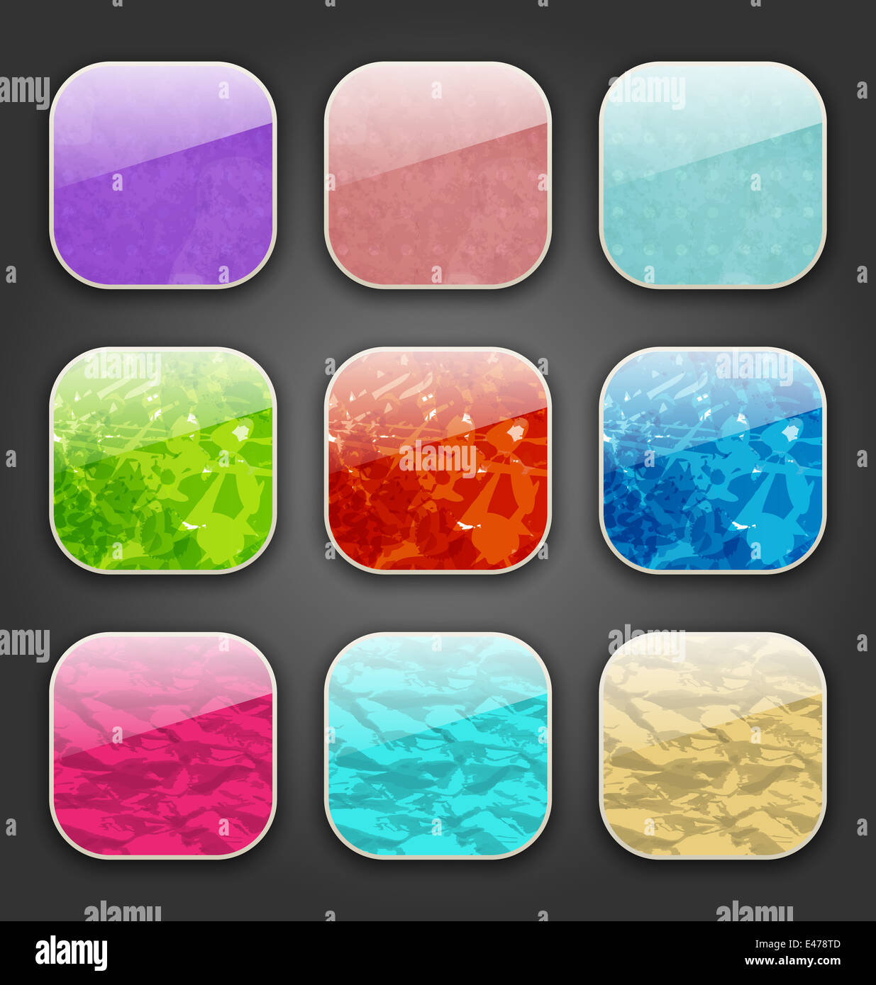 Illustration backgrounds with grunge texture for the app icons - vector ...