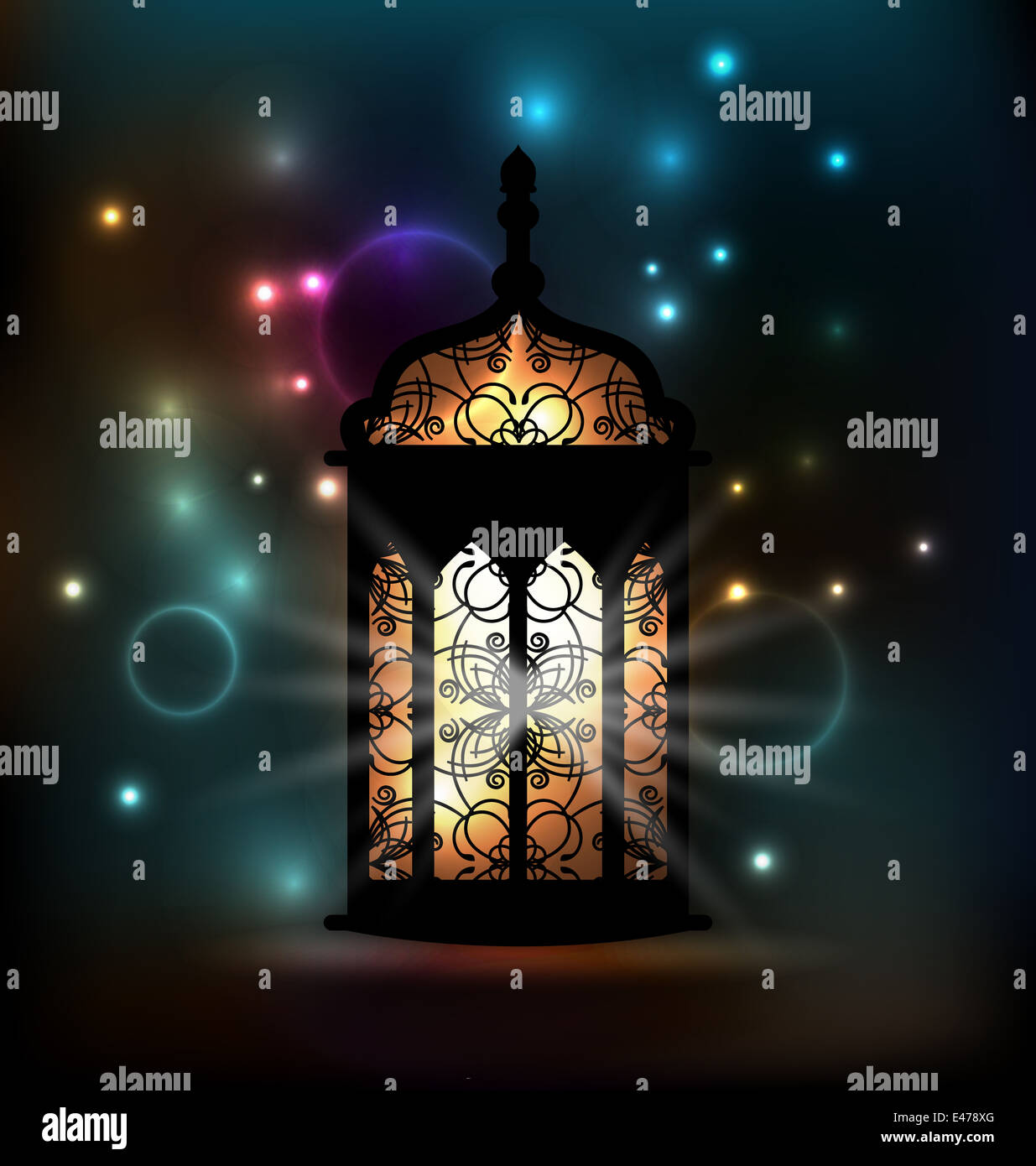 Illustration Arabic lantern with ornamental Pattern for Ramadan Kareem ...