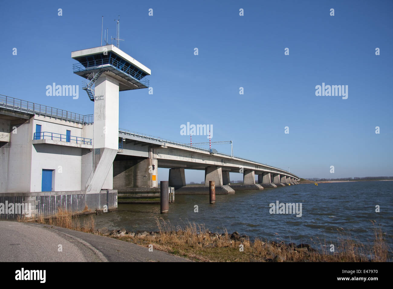 Big concrete bridge in the Netherlands crossing the sea Stock Photo - Alamy