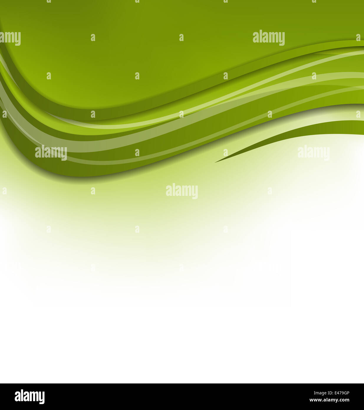 Illustration green wavy background, design template Stock Photo - Alamy