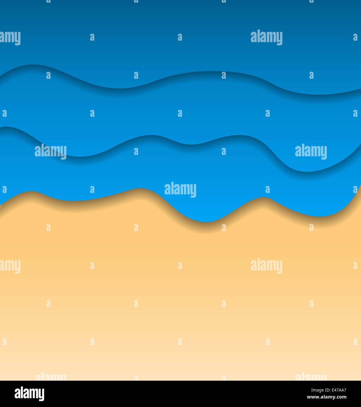 Illustration summertime beach background, paper cut style - vector ...