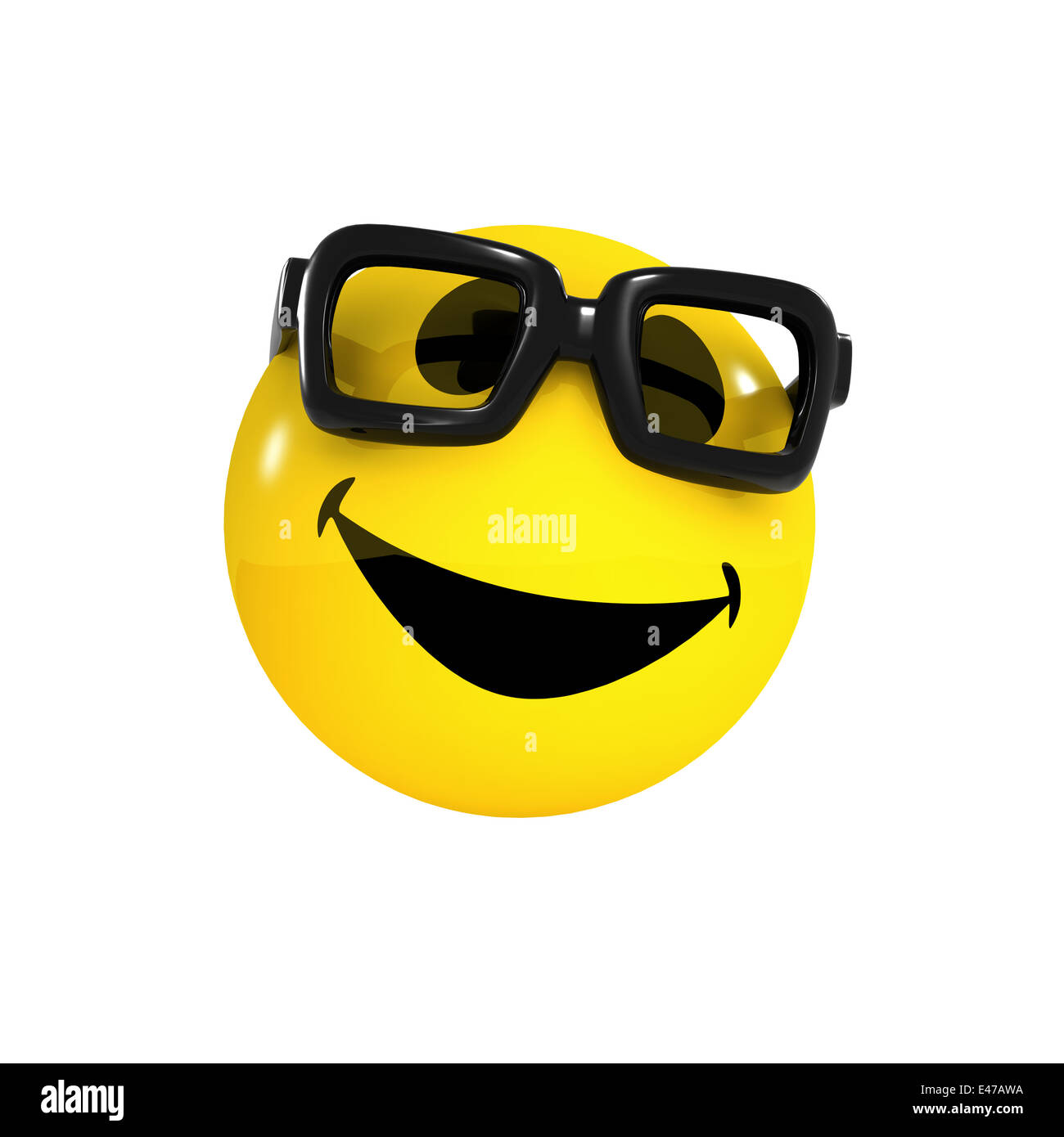 3d Smiley is happy with his new spectacles Stock Photo - Alamy