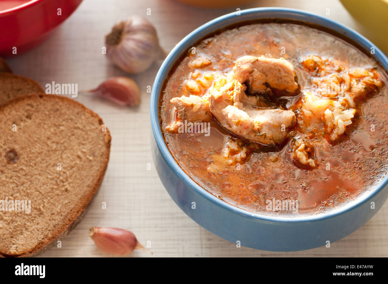 soup kharcho Georgian beef national traditional hot first rice tomato ...