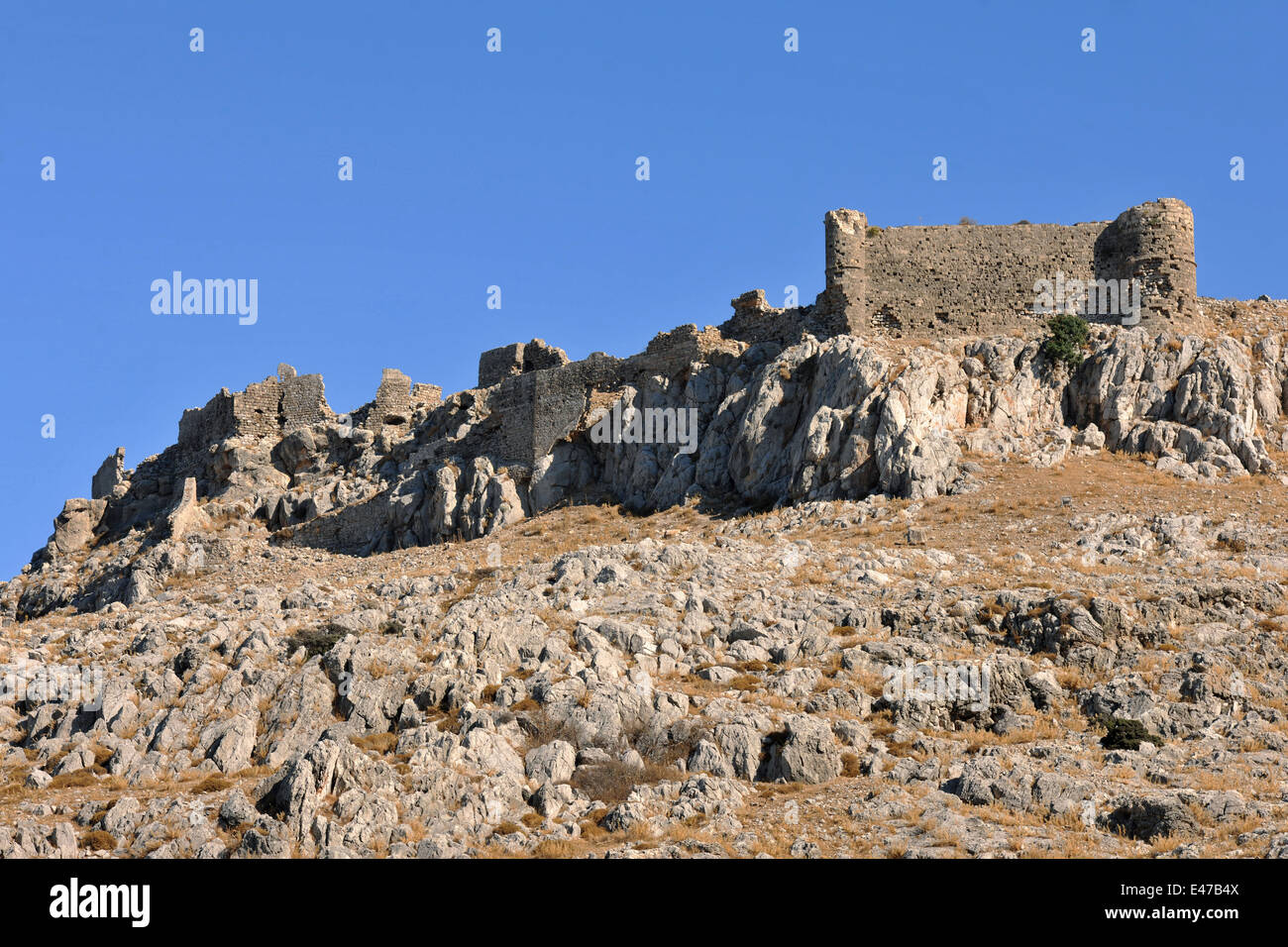 Griechenland, Rhodos, Charaki, Festung Feraklos Stock Photo - Alamy