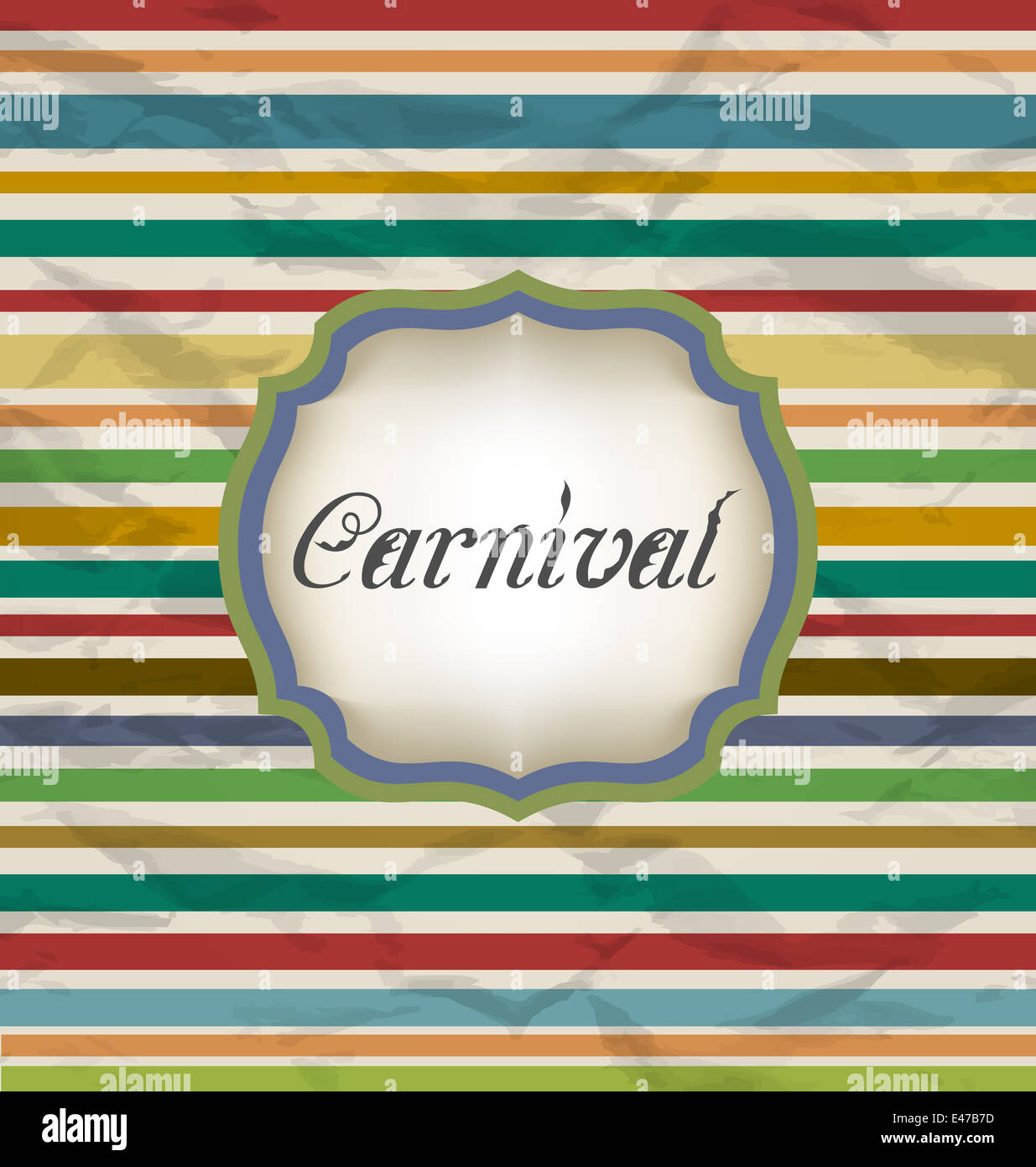 Illustration old colorful card with advertising header for carnival ...