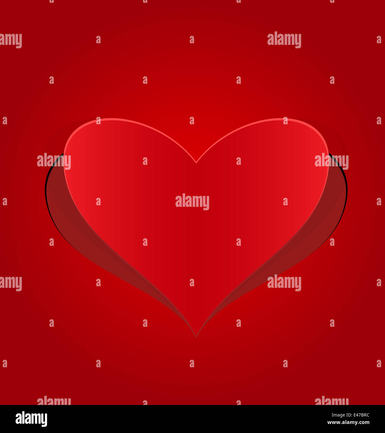 Illustration of heart red cut from paper - vector Stock Photo - Alamy