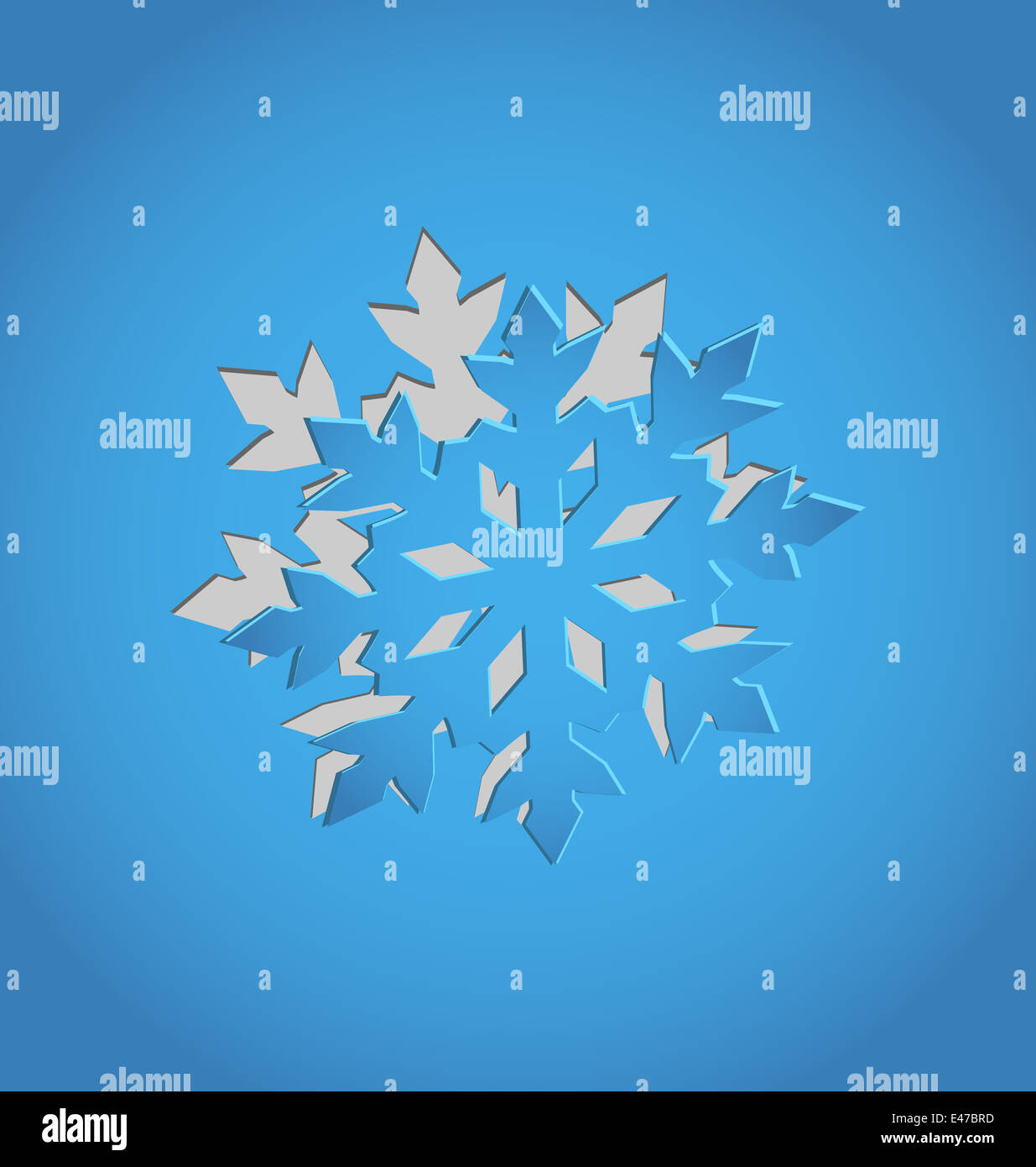 Illustration cut out Christmas snowflake, blue paper - vector Stock ...