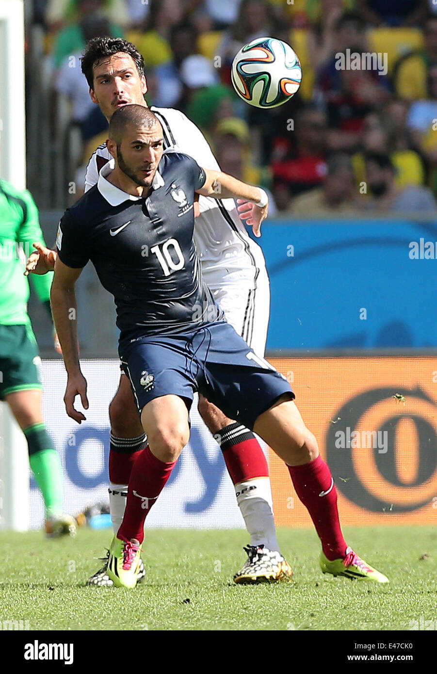 Rio De Janeiro, Brazil. 4th July, 2014. France's Karim Benzema vies for ...